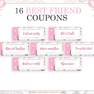 Best Friends Gift, Coupon Book, Printable Coupons, Birthday Gift Ideas ...