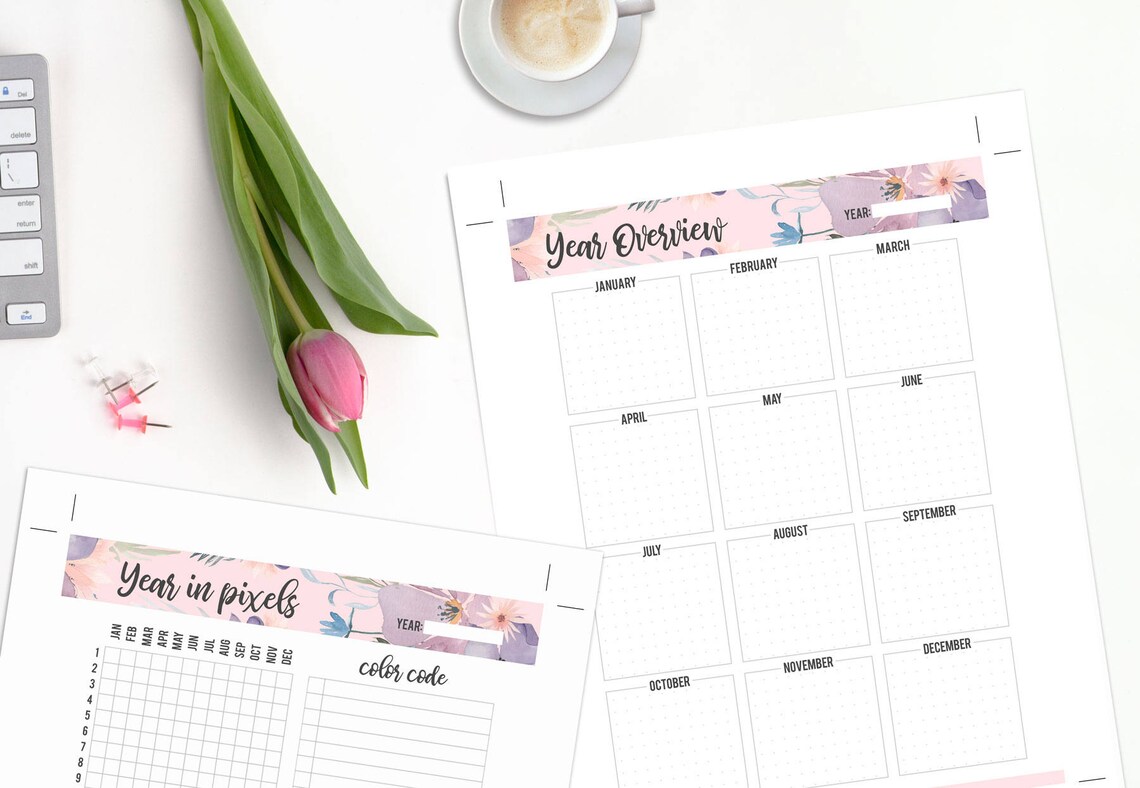 Happy Planner Year at a Glance, Happy Planner Inserts Printable, Year ...