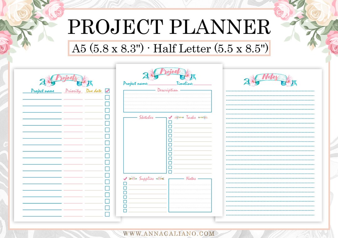 Project Planner Printable, Project Planner Template, Craft Project ...