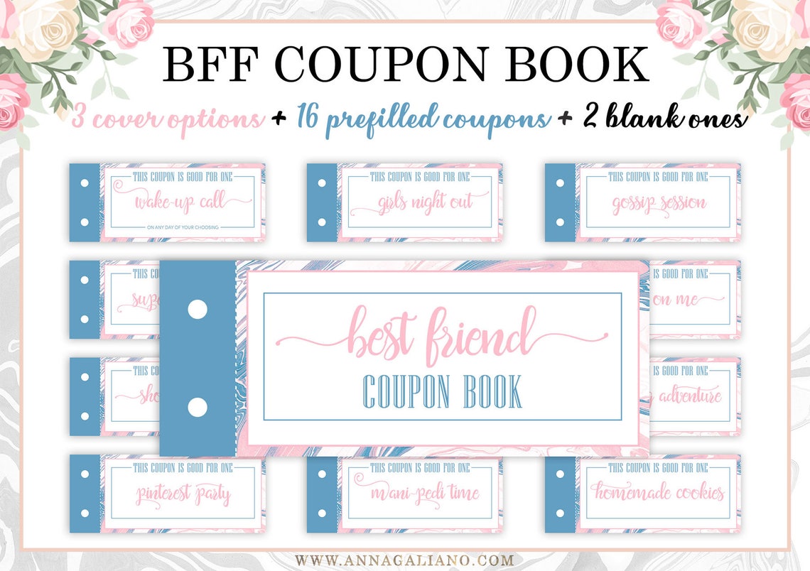 Best Friends Gift, Printable Coupons, Coupon Book, Birthday Gift Ideas ...