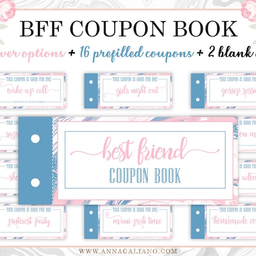 Best Friends Gift Printable Coupons Coupon Book Birthday - Etsy