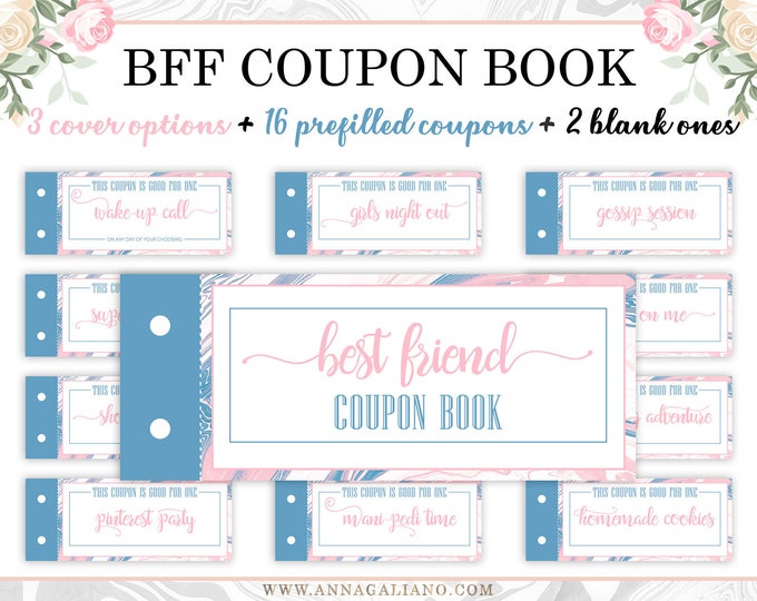 Best Friends Gift, Coupon Book, Printable Coupons, Birthday Gift Ideas ...
