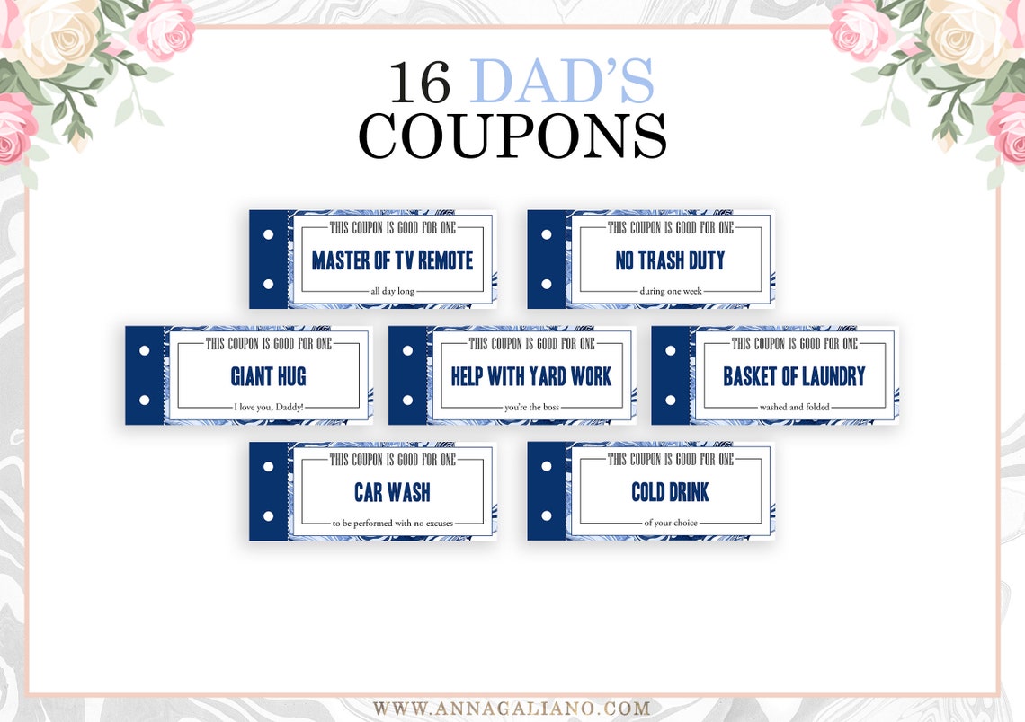 Father's Day Gift, Dad Gift, Coupon Book for Dad, Father's Day Coupons ...