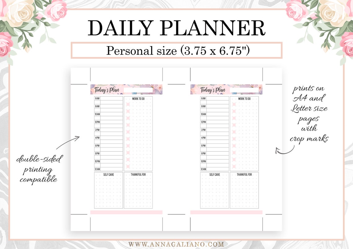 Personal Daily Planner Inserts Personal Ring Planner - Etsy