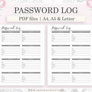 Password Keeper Printable, Password Log, Password Tracker, Password ...