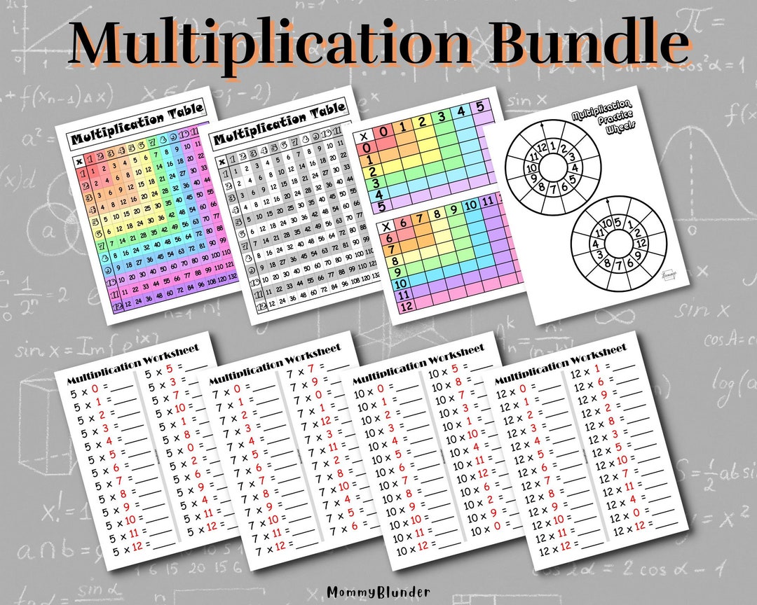 Multiplication Table Bundle: Practice Wheel & Worksheets (digital ...