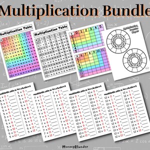 Multiplication Bundle | Multiplication Table | Multiplication Wheel ...