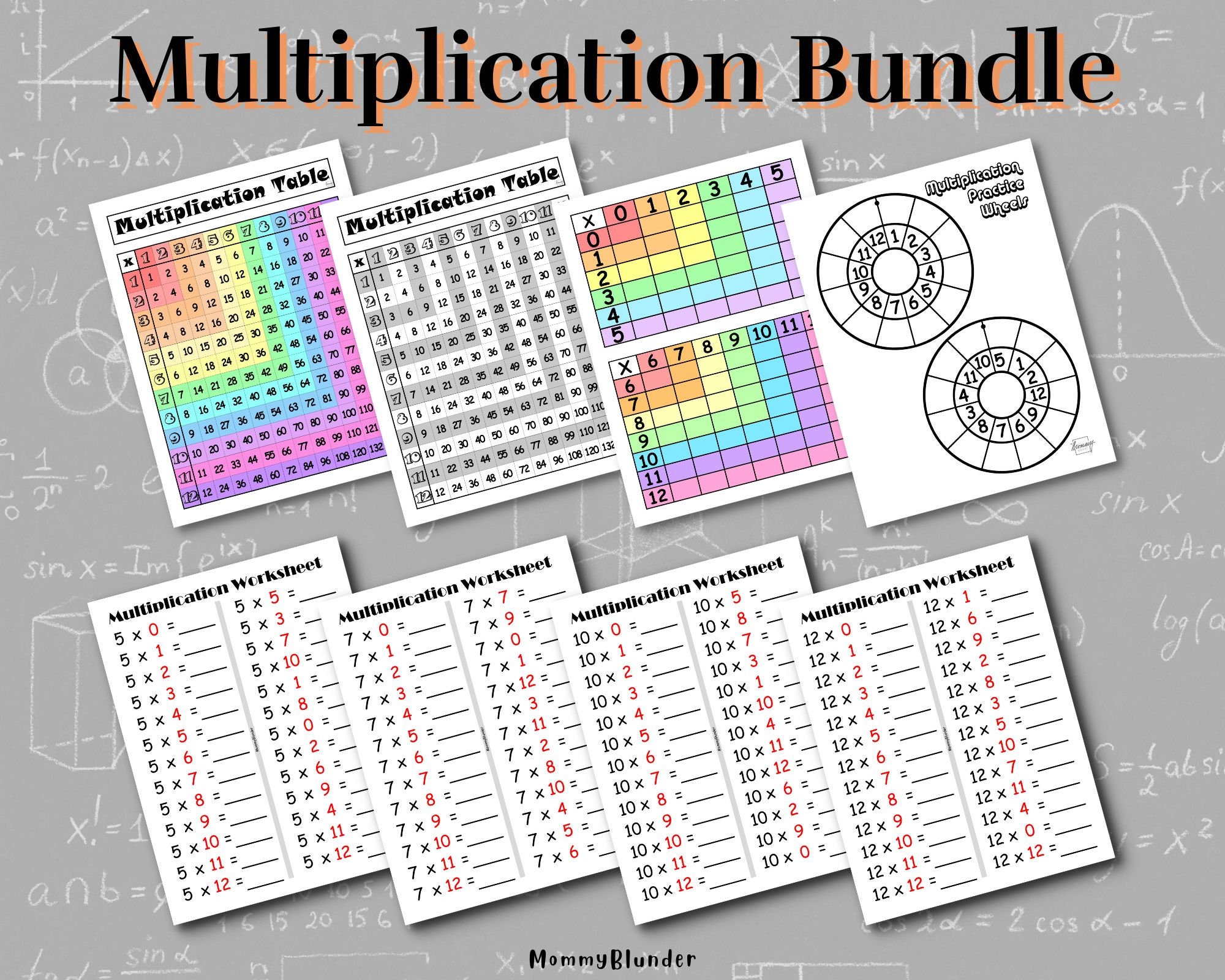 Multiplication Bundle | Multiplication Table | Multiplication Wheel ...