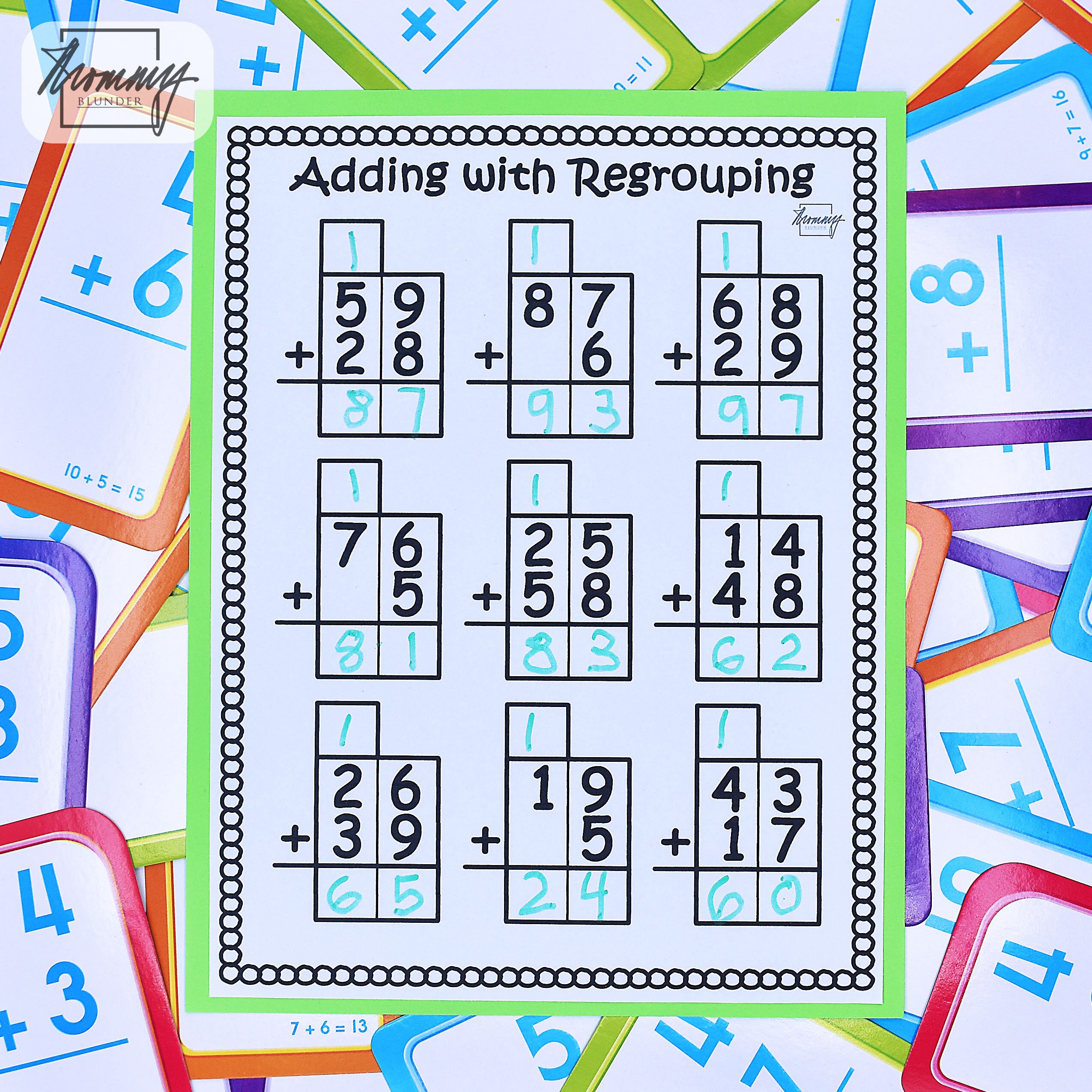 Addition With Regrouping Anchor Chart + Practice Sheets (digital ...