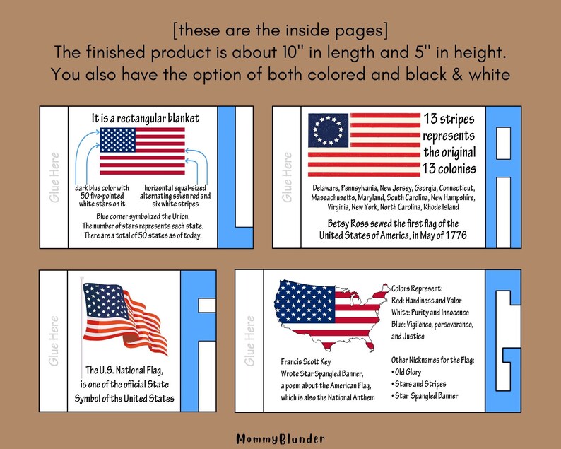 American Flag Booklet: Kids Learning Activity (digital Download) - Etsy