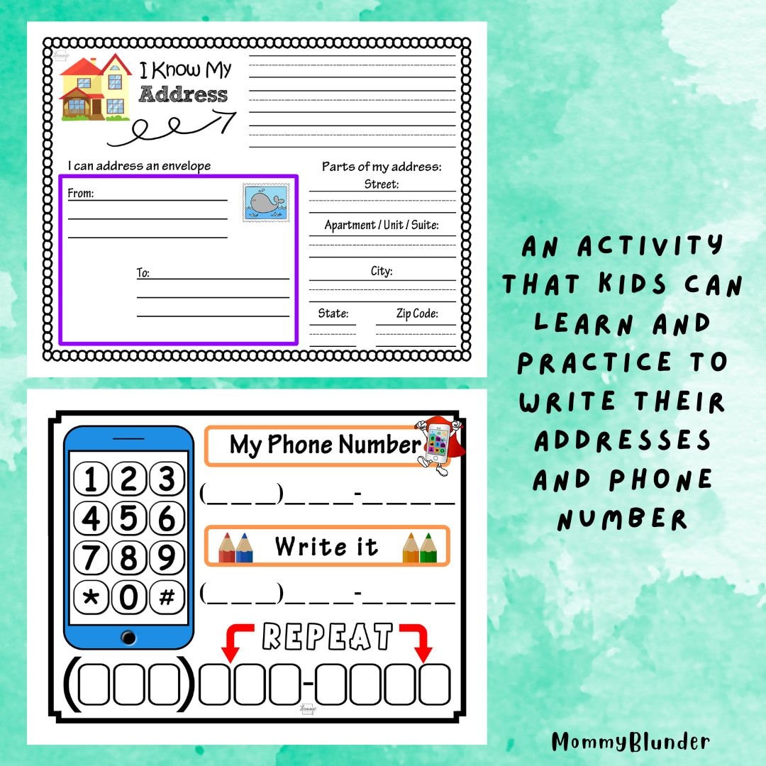 My Address, My Phone Number, & All About Me - Etsy
