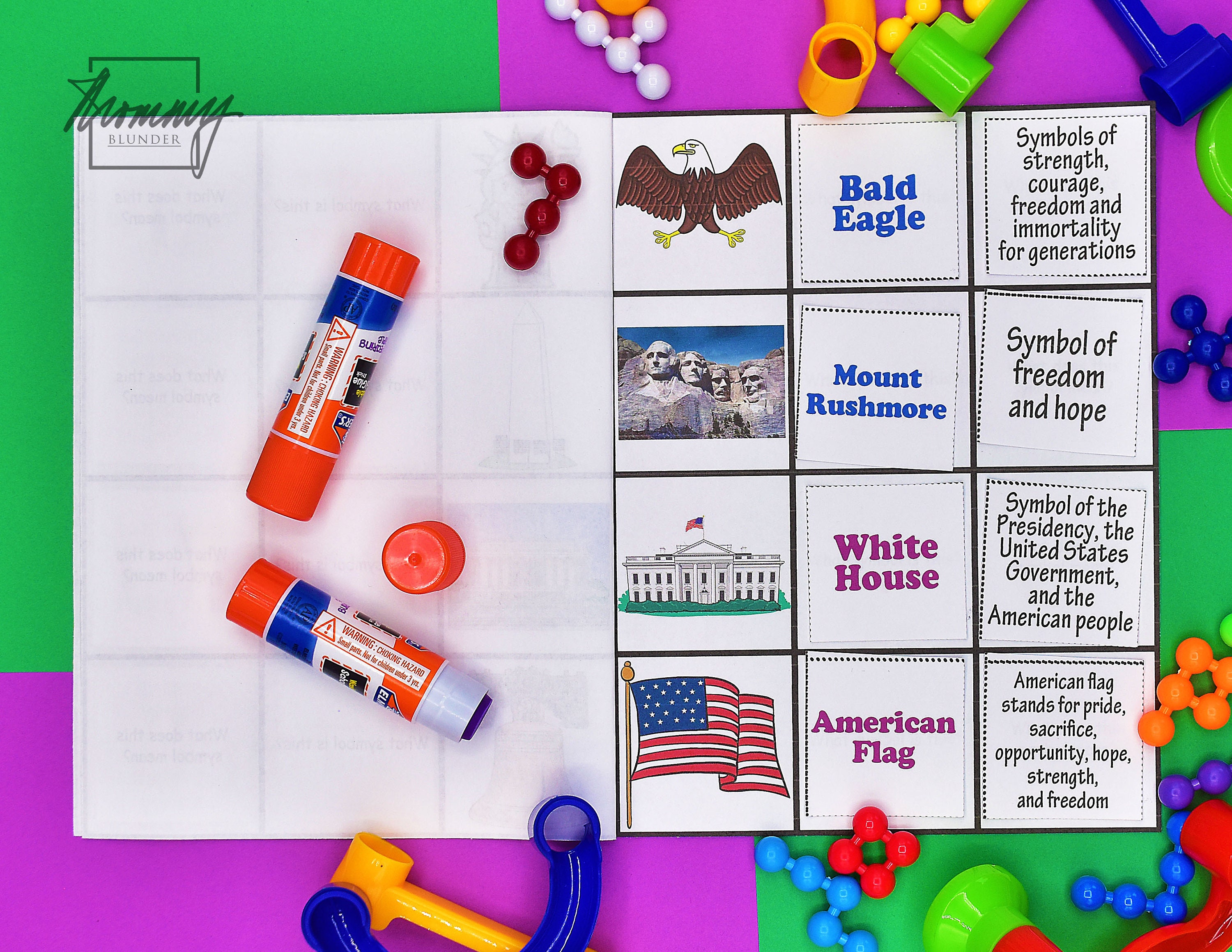 Symbols of America Learning Book American Historical Symbols Booklet ...