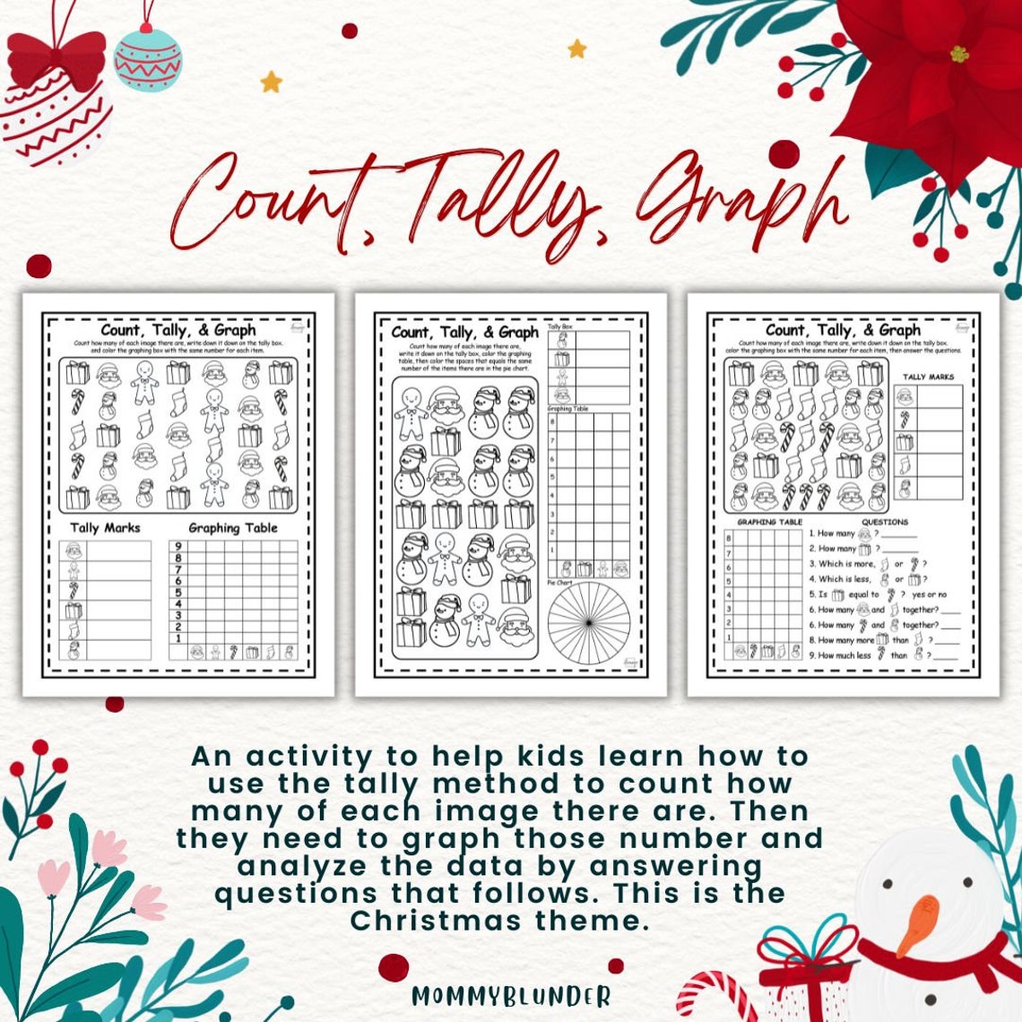 Count Tally and Graph Activity Sheet Thanksgiving Theme - Etsy