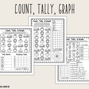 Count Tally and Graph Activity Sheet Thanksgiving Theme - Etsy