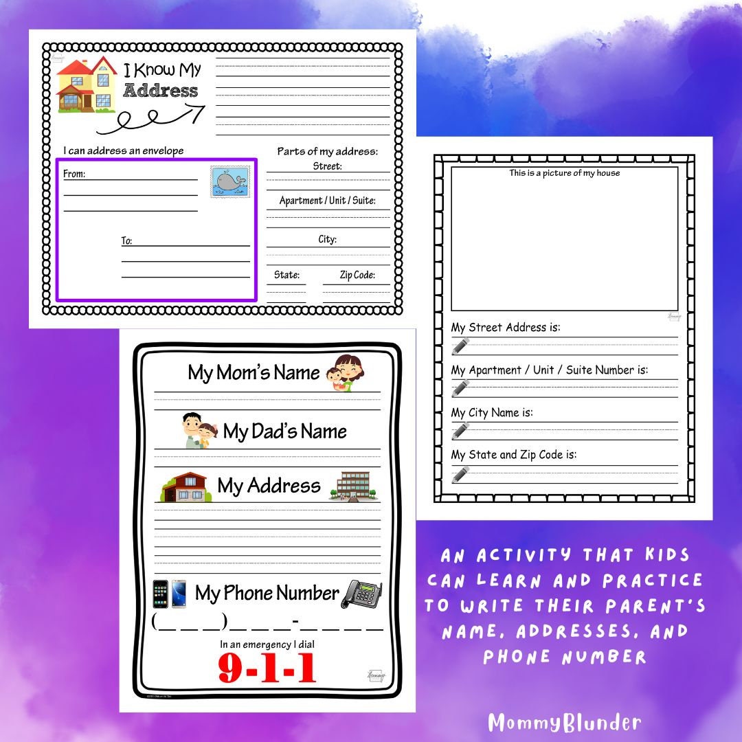 My Address, My Phone Number, & All About Me - Etsy