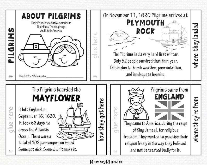 All About Pilgrims Mini Book - Etsy