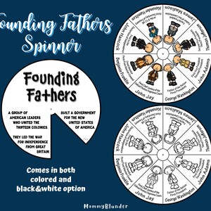 Founding Fathers Booklet & Spinner Bundle | Educational Bundle ...