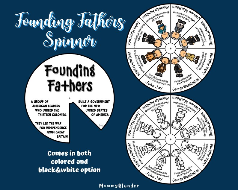 Founding Fathers Booklet & Spinner Bundle | Educational Bundle ...