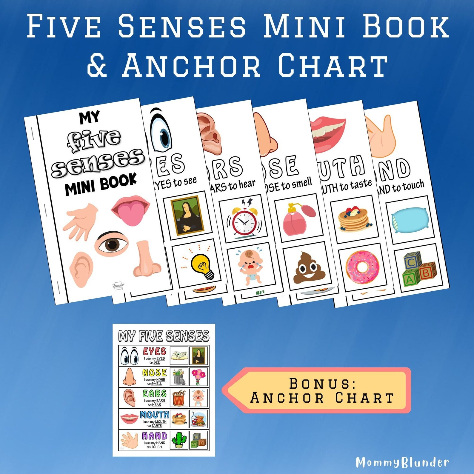 My 5 Senses Mini Book Bonus Anchor Chart Learning About - Etsy Australia
