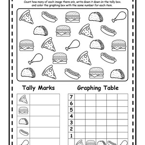 Count Tally and Graph Activity Sheet Thanksgiving Theme - Etsy