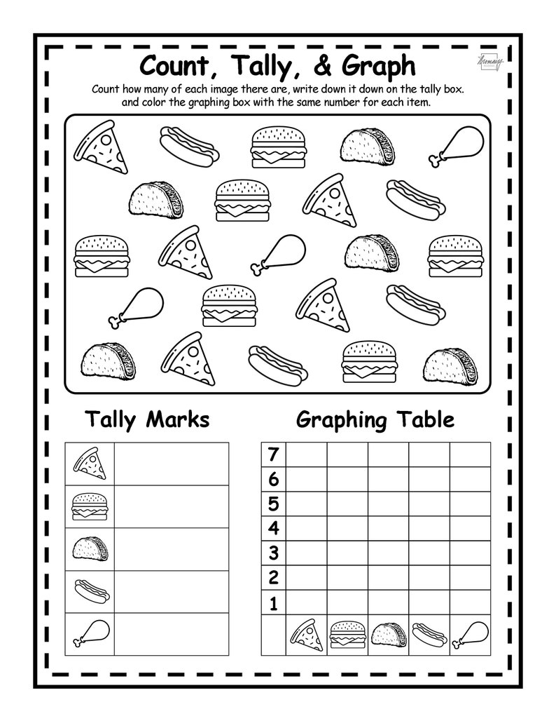 Count Tally and Graph Activity Sheet Thanksgiving Theme - Etsy