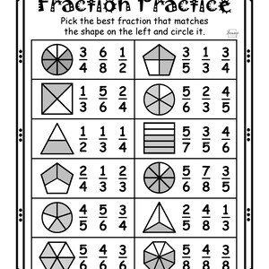 Fractions Activity Bundle: Anchor Charts & Worksheets (digital Download ...