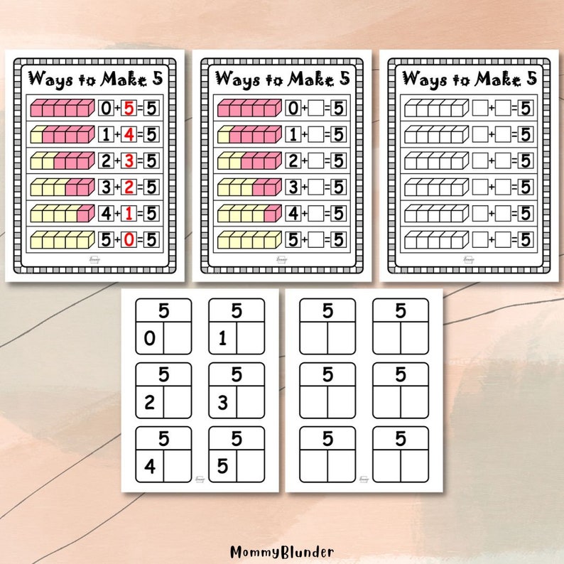 Addition Practice Sheets: Ways to Make 5-10 (digital Download) - Etsy