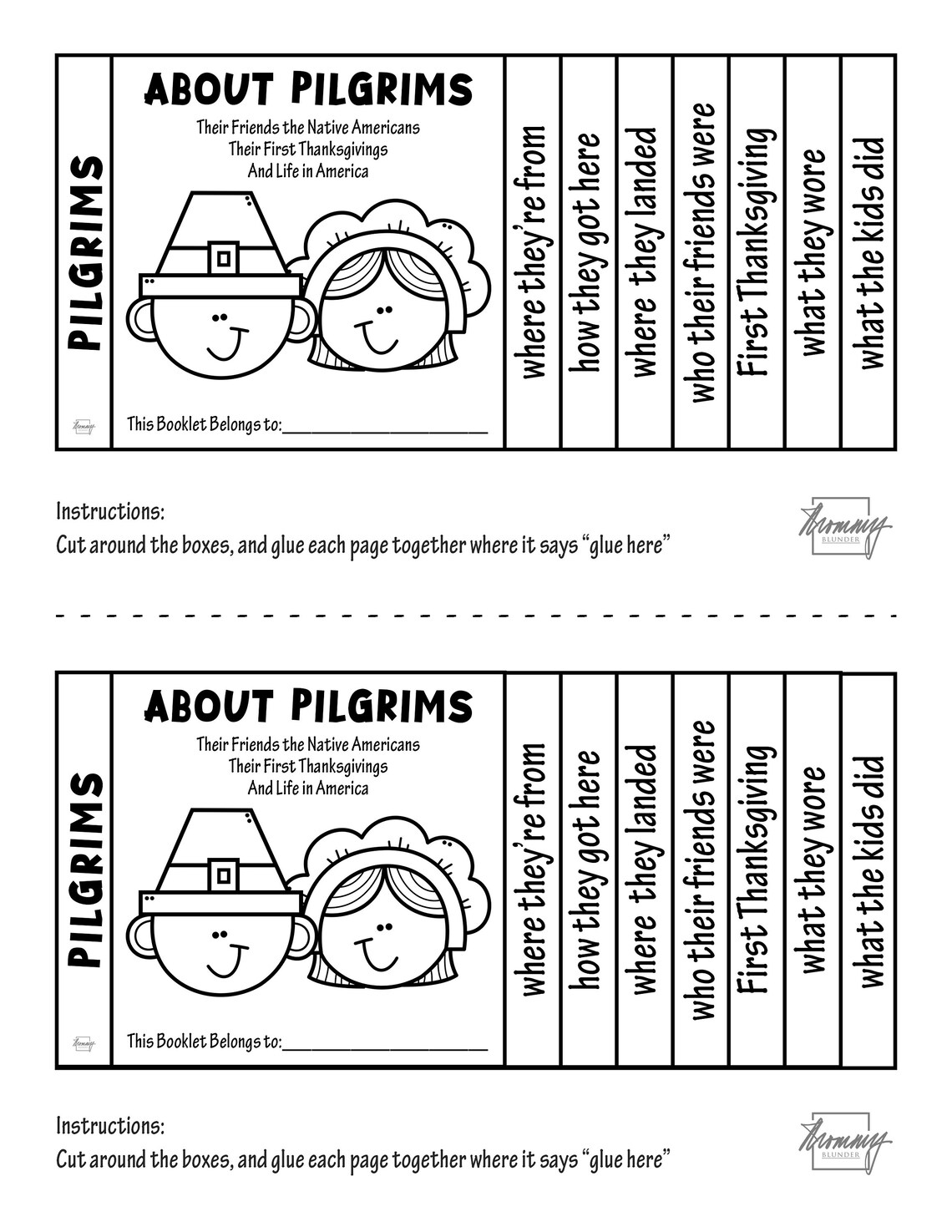 All About Pilgrims Mini Book - Etsy