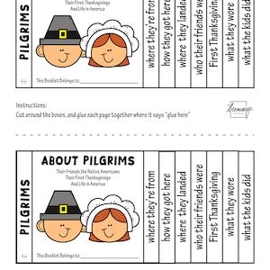 All About Pilgrims Mini Book - Etsy