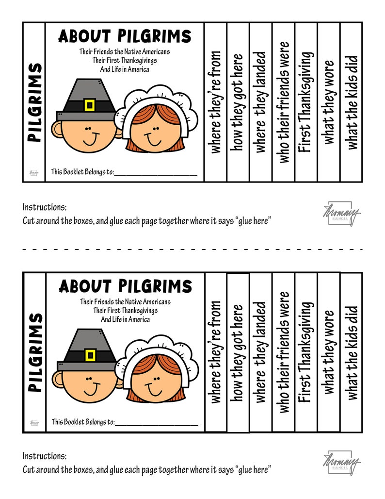 All About Pilgrims Mini Book - Etsy