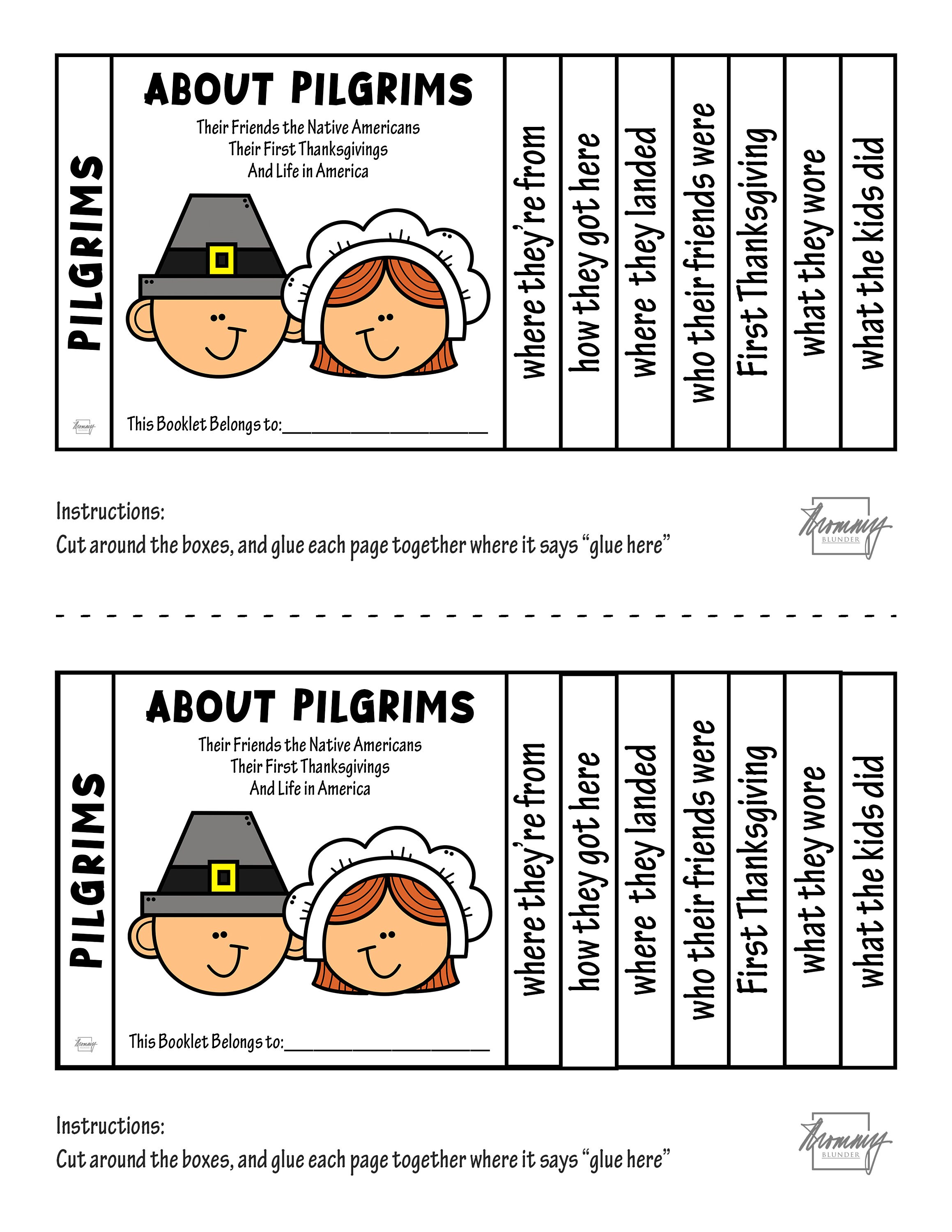 All About Pilgrims Mini Book - Etsy
