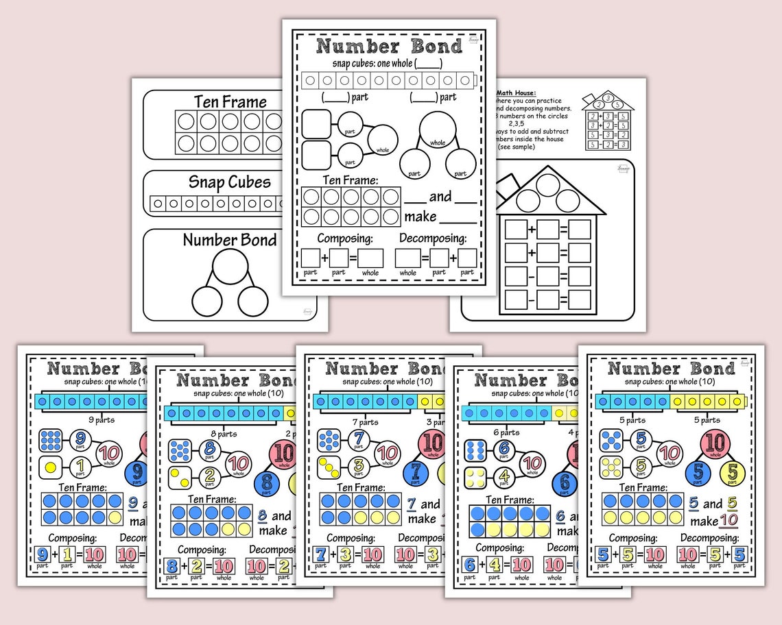 Number Bonds Anchor Chart Activity Sheet Practice Sheet - Etsy