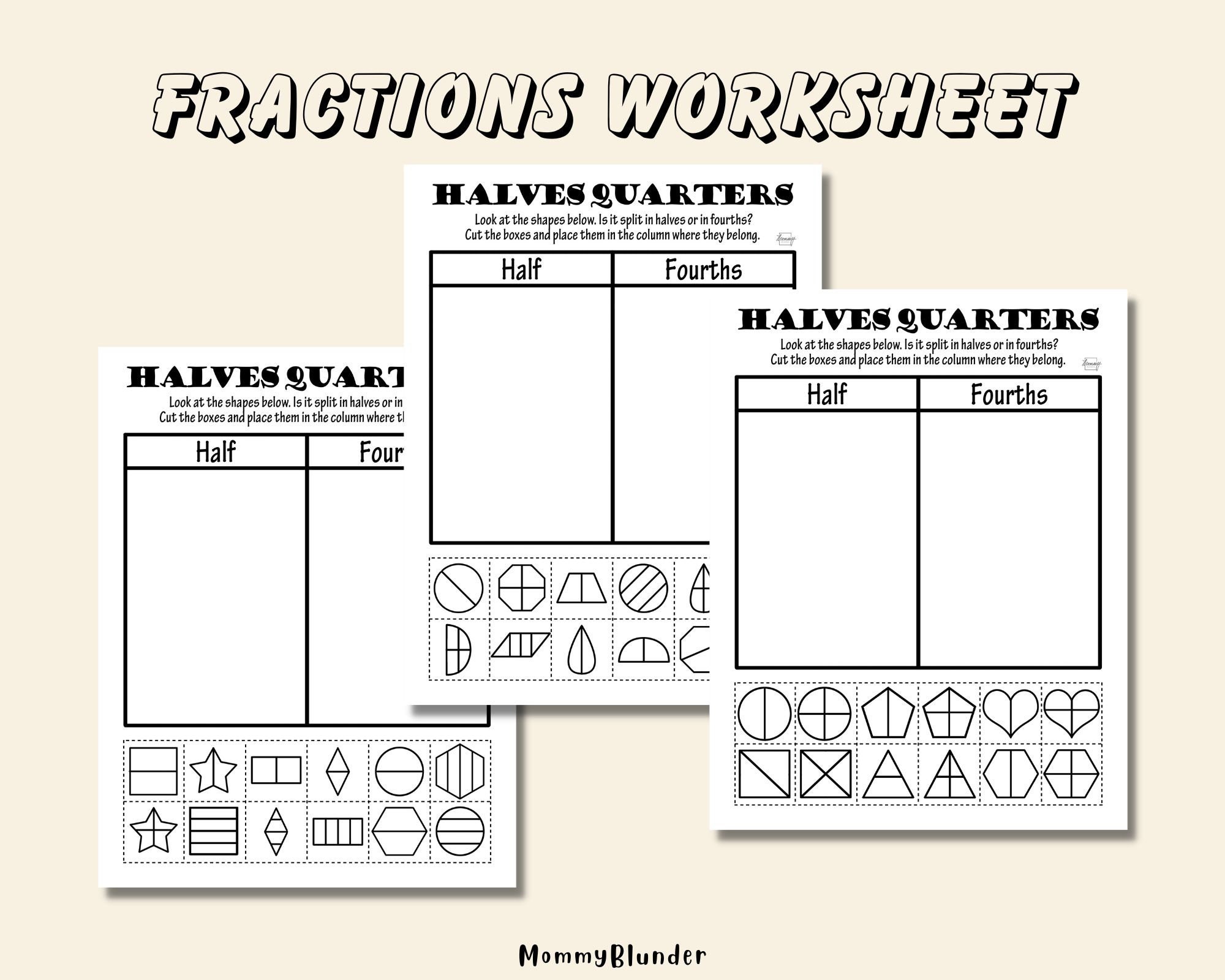 Fractions Anchor Chart Activity Sheets Equal Not Equal - Etsy Canada