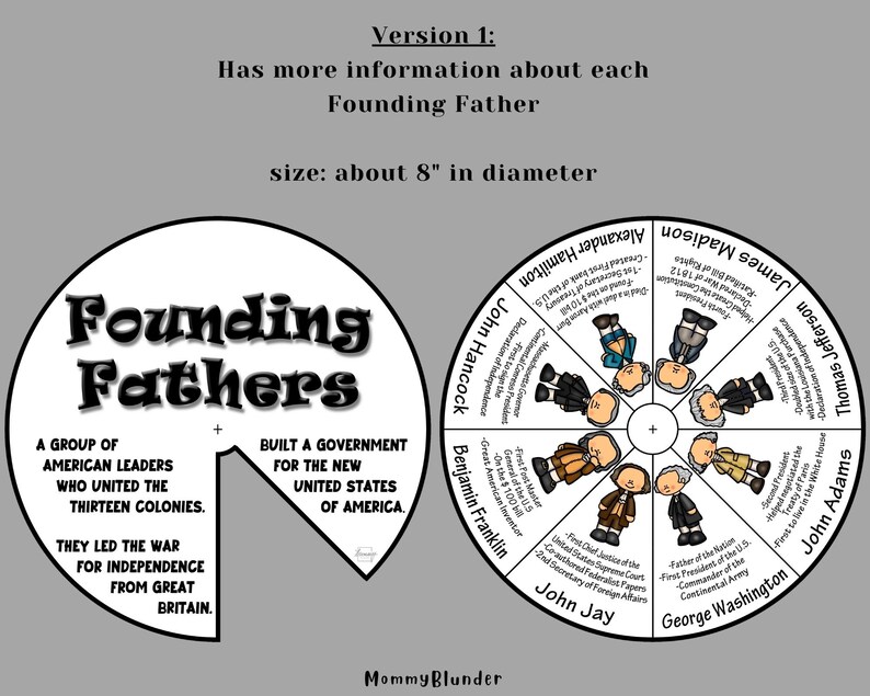 Founding Fathers Booklet & Spinner Bundle | Educational Bundle ...