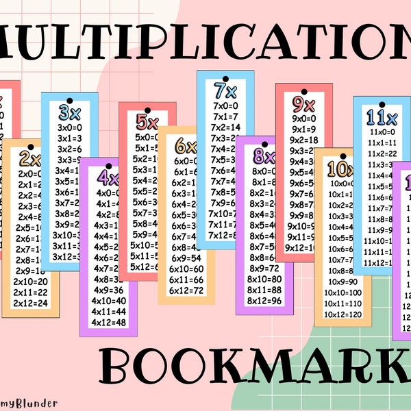 Multiplication Chart Printable - Etsy