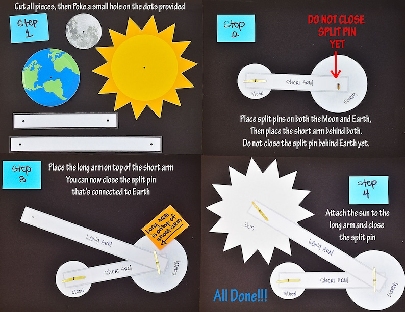 Sun Moon Earth Rotation Template: Eclipse Teaching Tool (digital ...