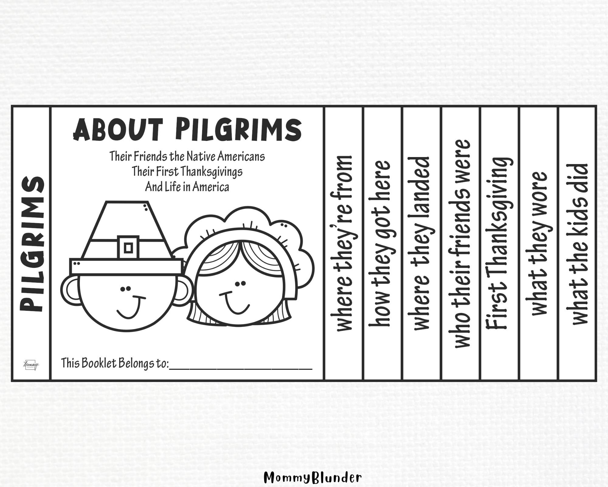 All About Pilgrims Mini Book - Etsy