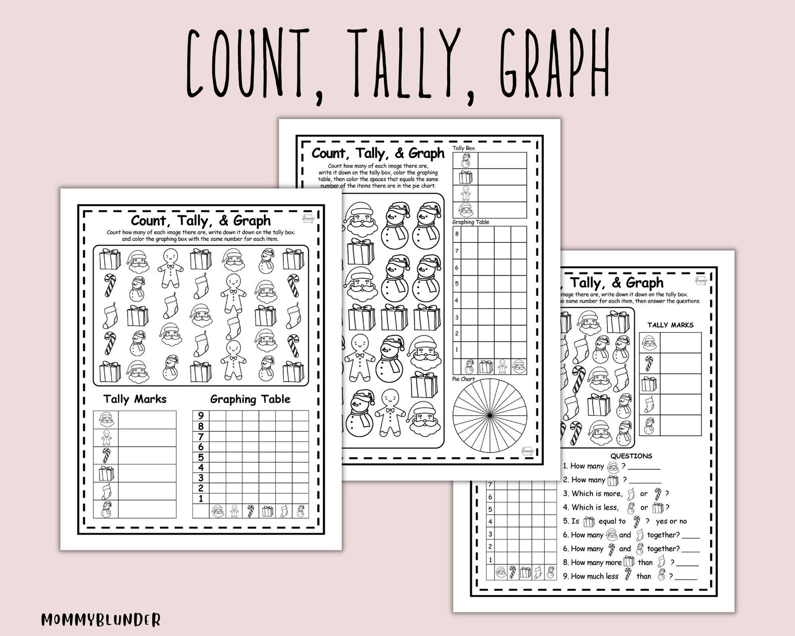 Count Tally and Graph Activity Sheet Thanksgiving Theme - Etsy