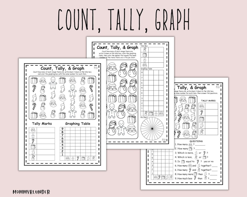 Count Tally and Graph Activity Sheet Thanksgiving Theme - Etsy