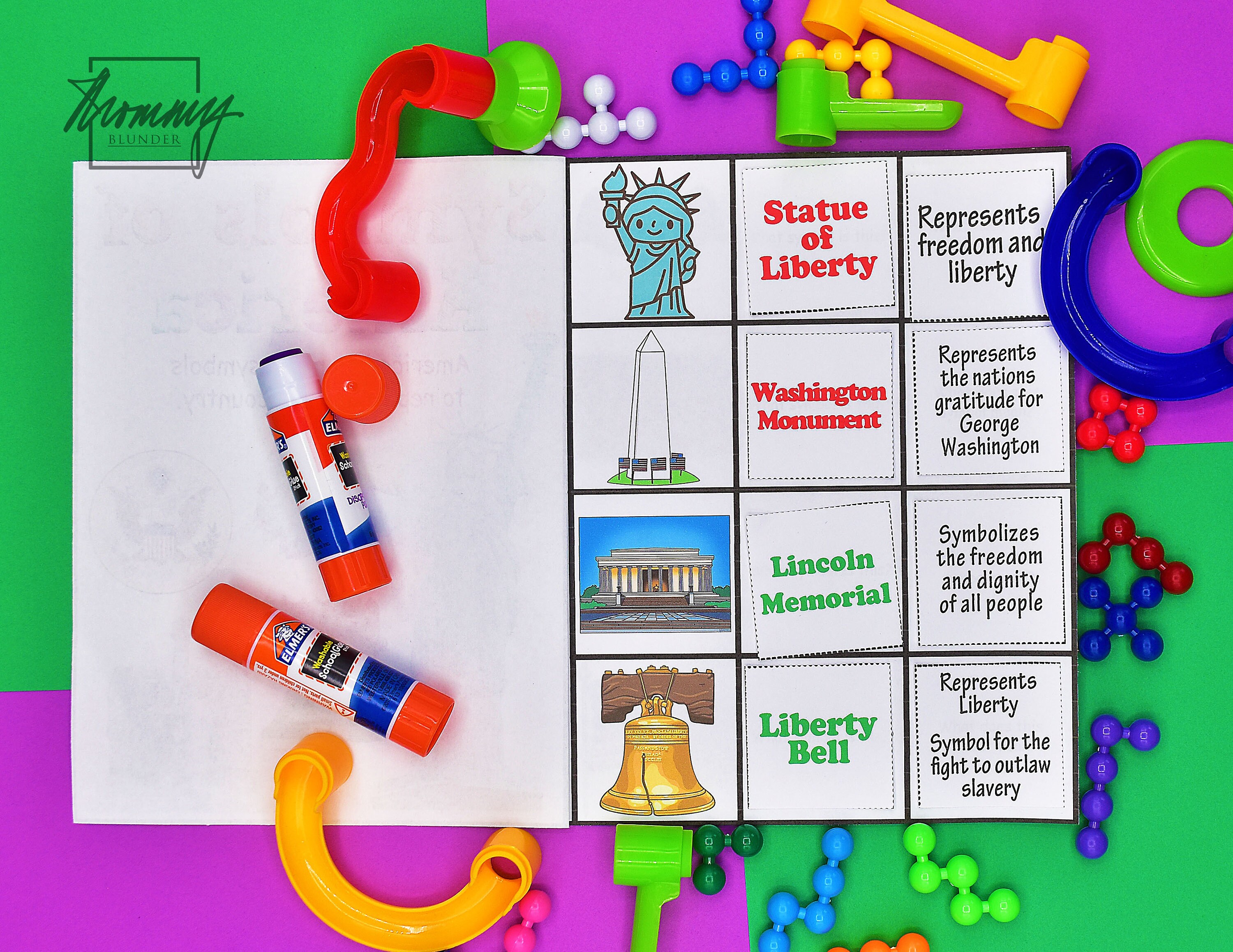 Symbols of America Learning Book American Historical Symbols Booklet ...