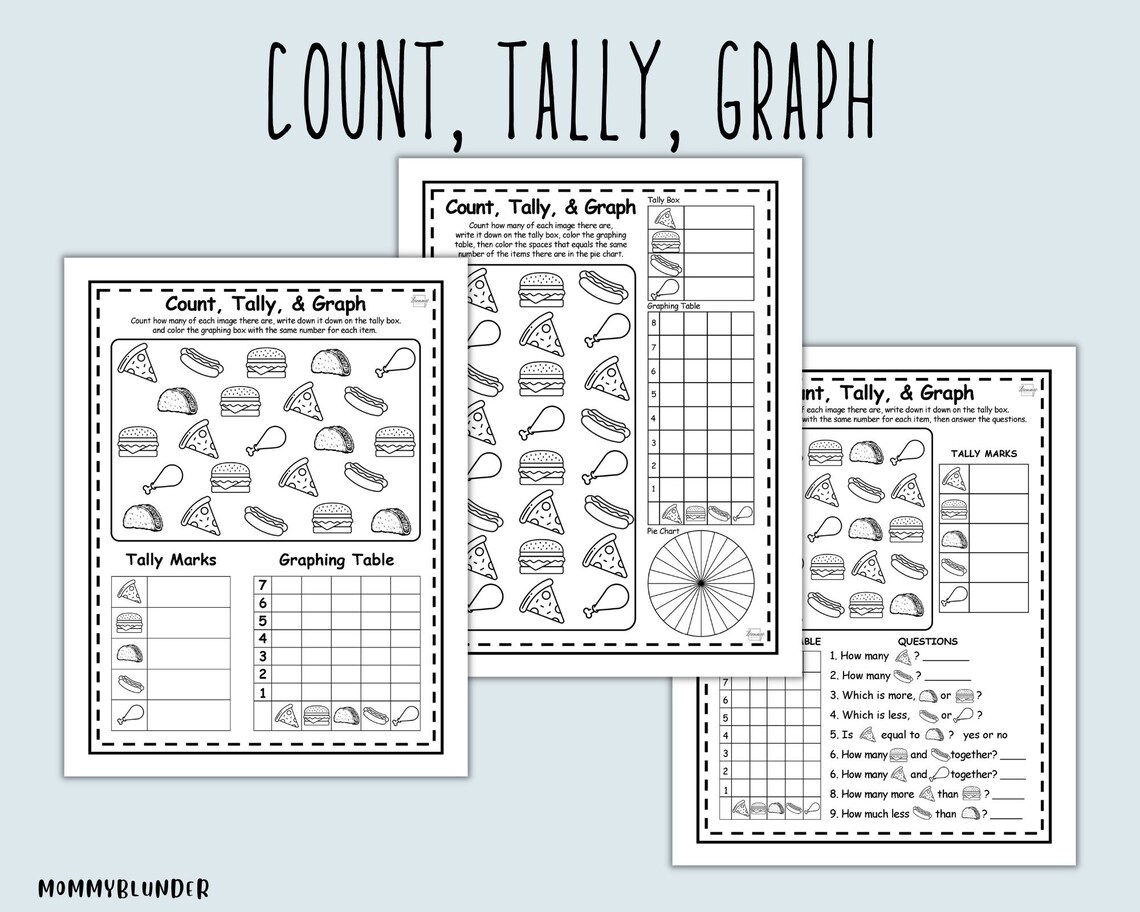 Count Tally and Graph Activity Sheet Thanksgiving Theme - Etsy