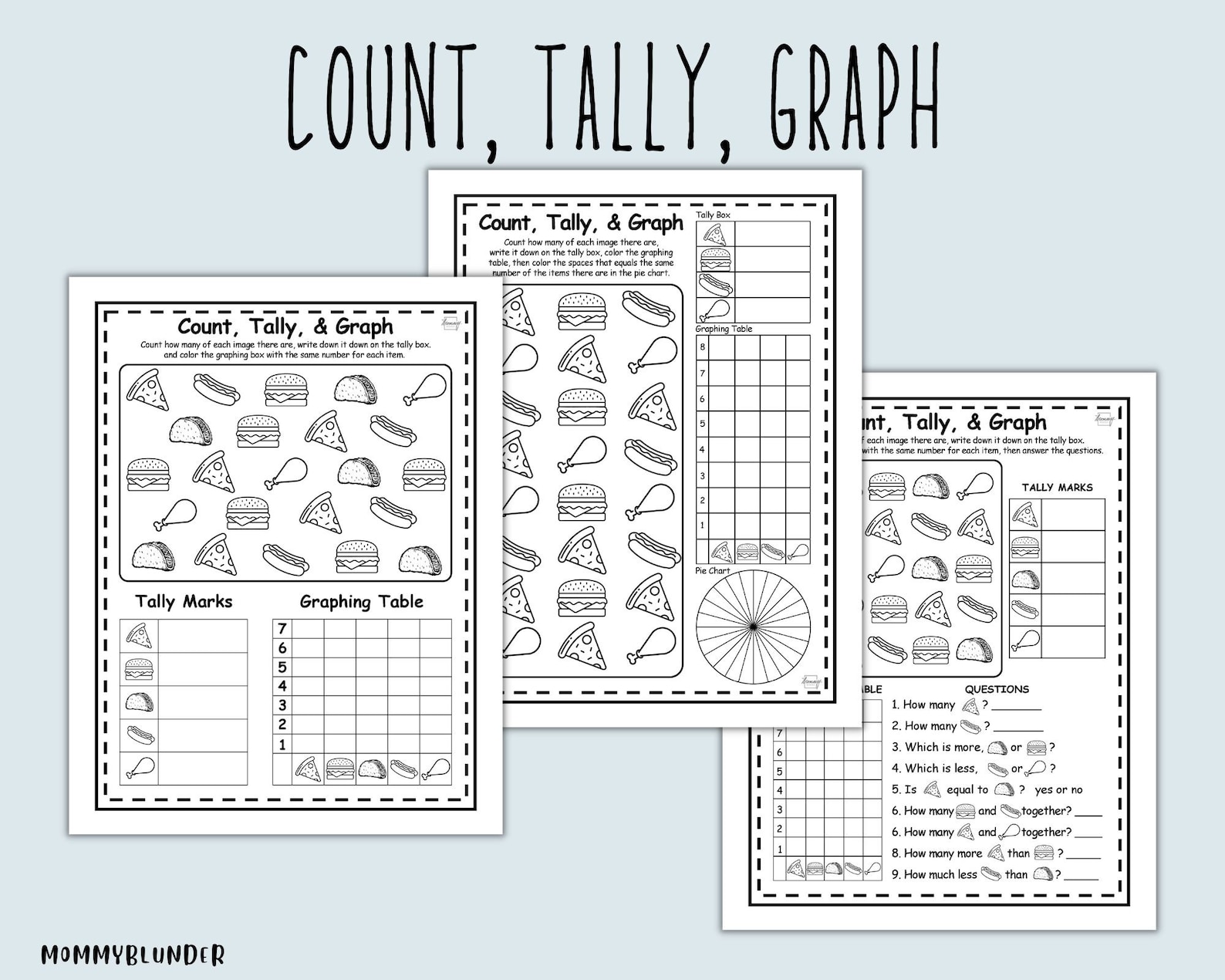 Count Tally and Graph Activity Sheet Thanksgiving Theme - Etsy