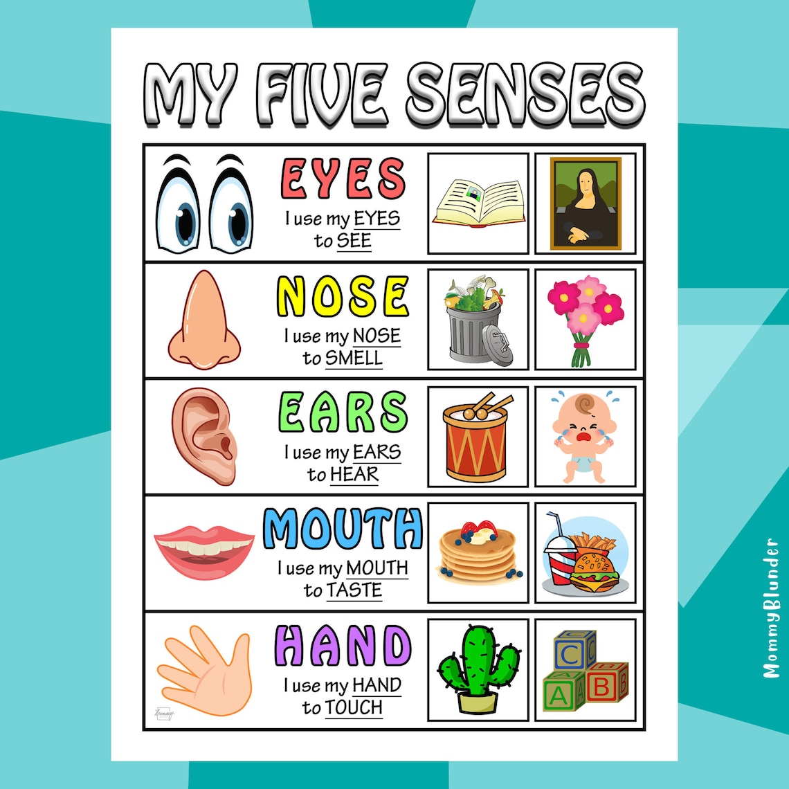 My 5 Senses Mini Book Bonus Anchor Chart Learning About - Etsy Australia