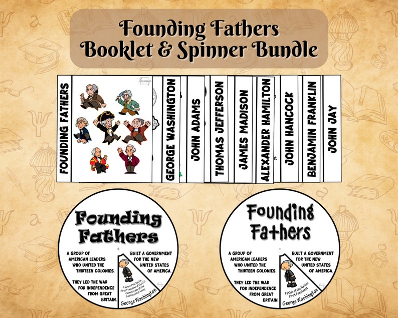Founding Fathers Booklet & Spinner Bundle | Educational Bundle ...