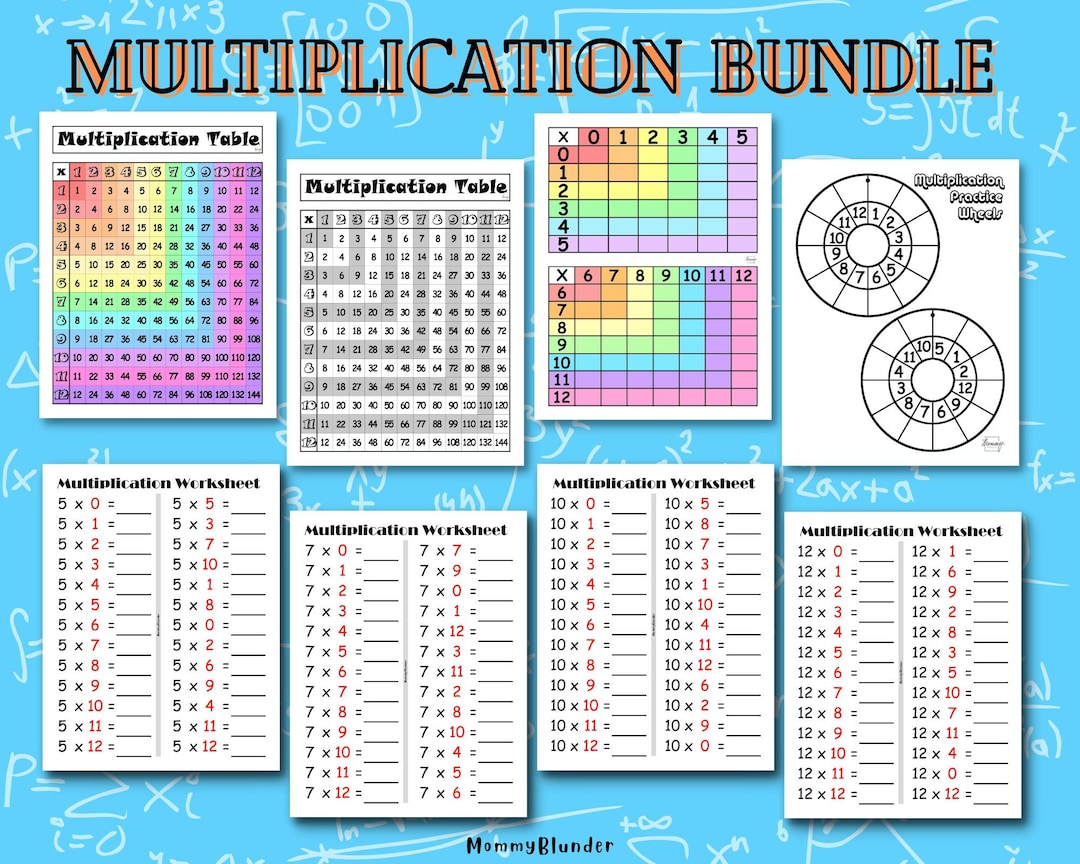Multiplication Bundle | Multiplication Table | Multiplication Wheel ...