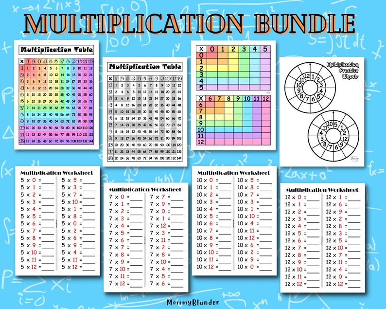 Multiplication Bundle | Multiplication Table | Multiplication Wheel ...