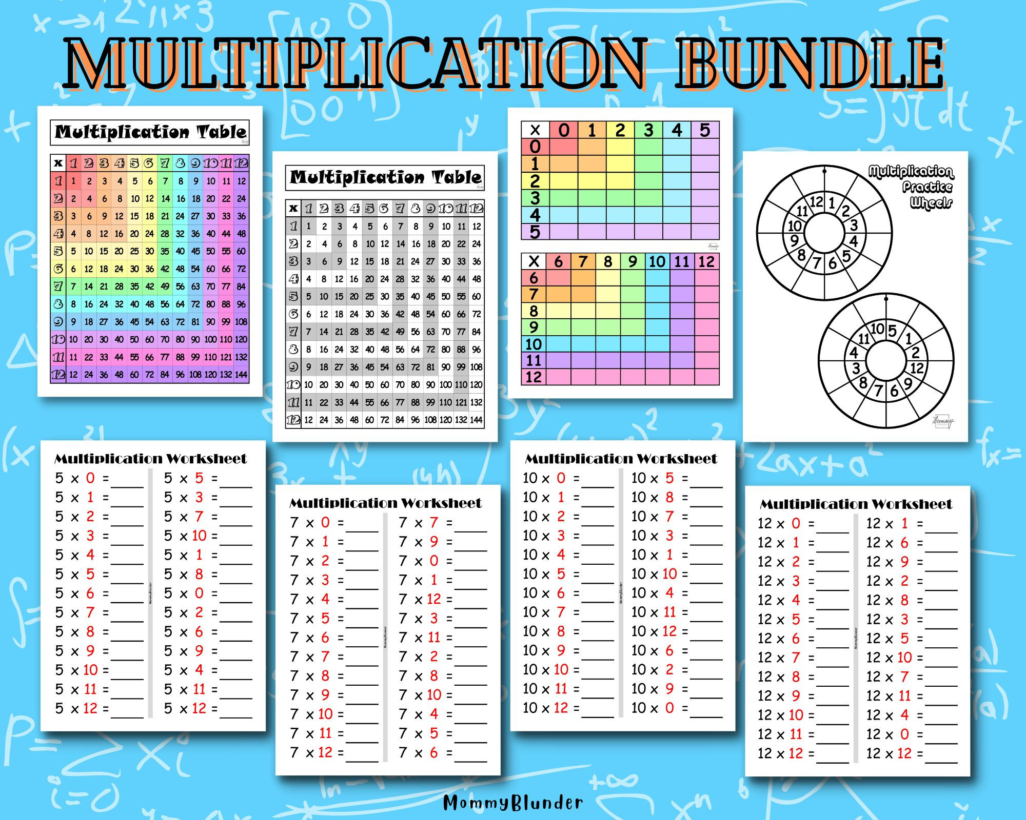 Multiplication Bundle | Multiplication Table | Multiplication Wheel ...