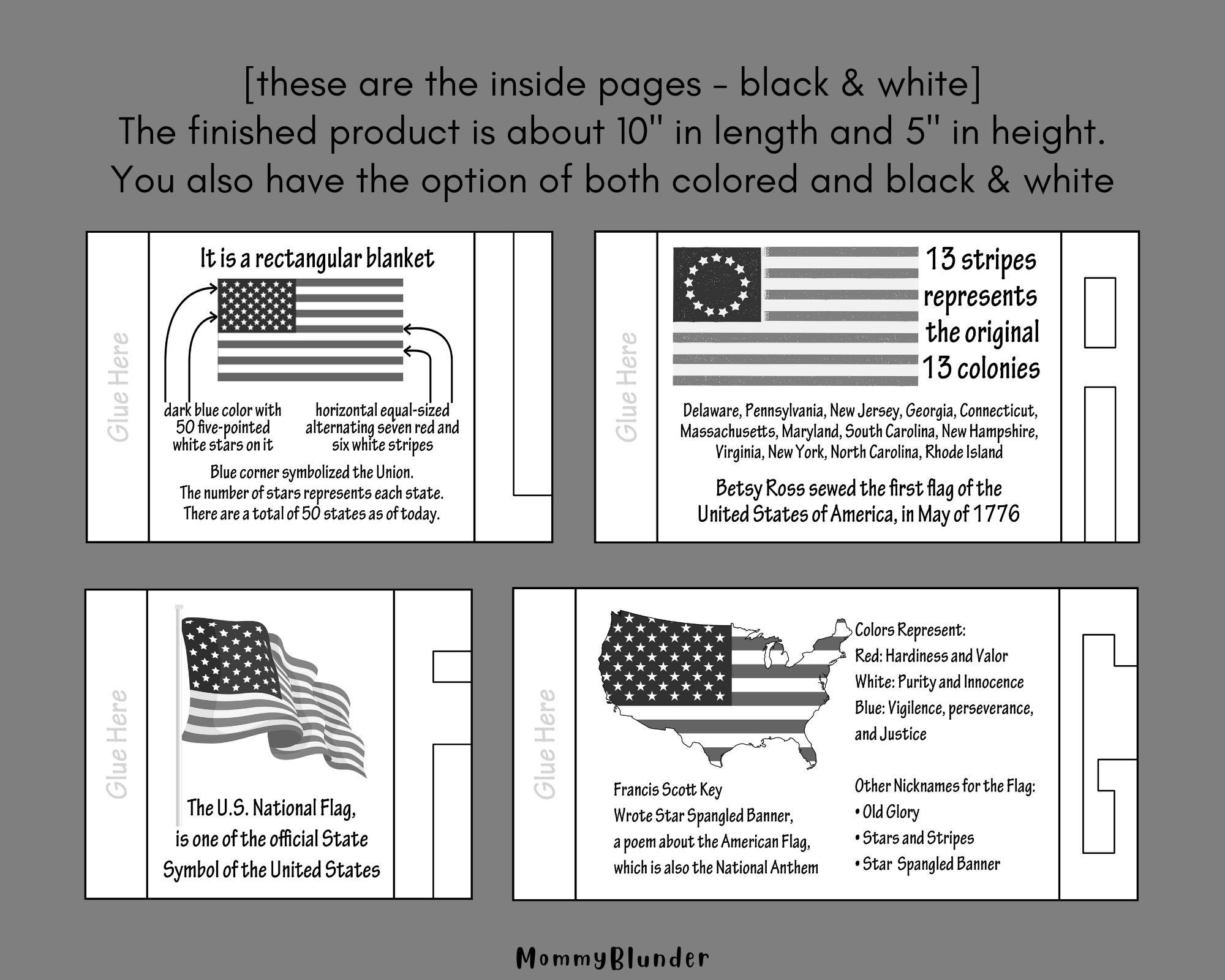 American Flag Booklet: Kids Learning Activity (digital Download) - Etsy