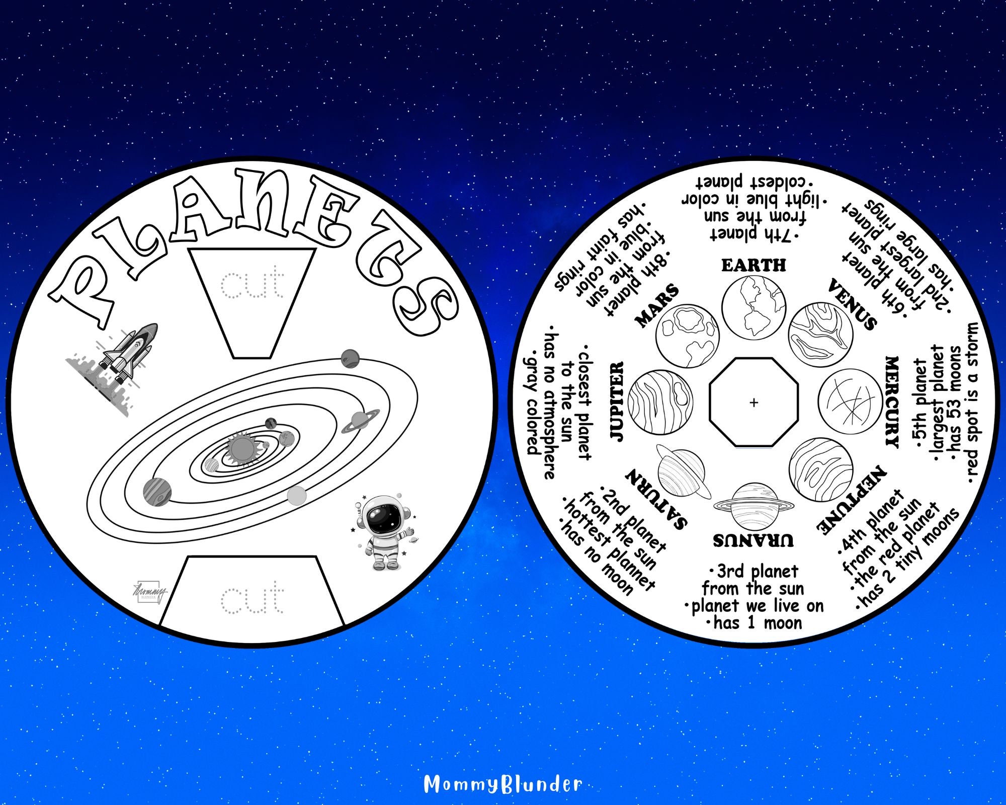 Planets Spinner Planets Mnemonics Anchor Chart - Etsy
