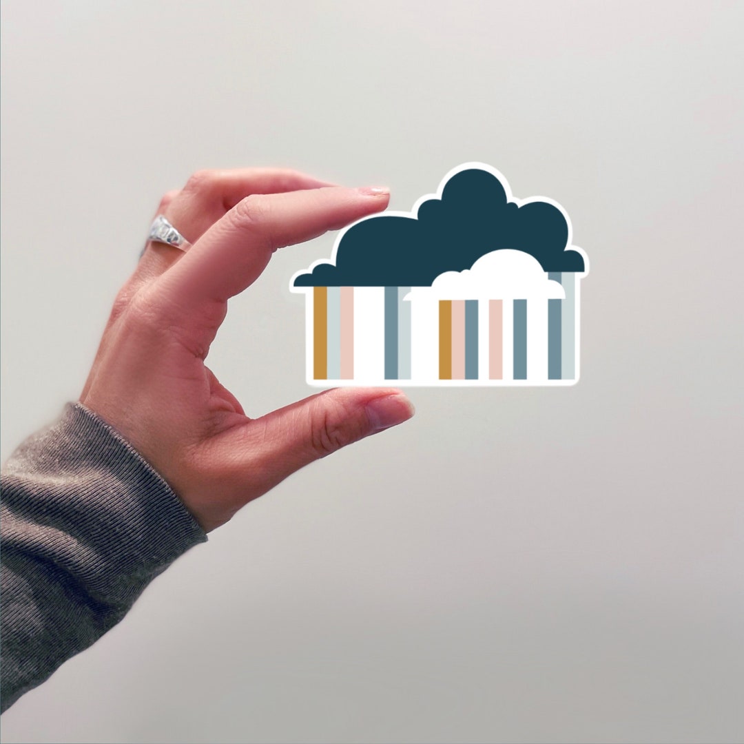 Rainbow Rain Cloud Sticker, PNW Vinyl Waterbottle Sticker, Pacific ...